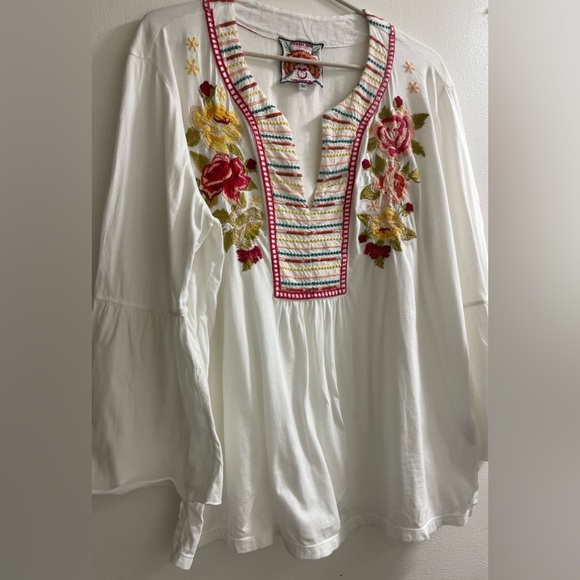 Johnny Was | Tops | Johnny Was Embroidered Top | Poshmark
